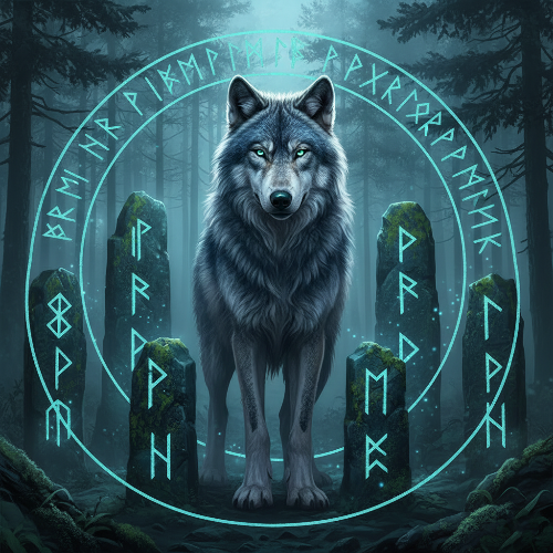Nordic Rune Wolf Diamond Painting Kit Mystical Viking Animal Art ...